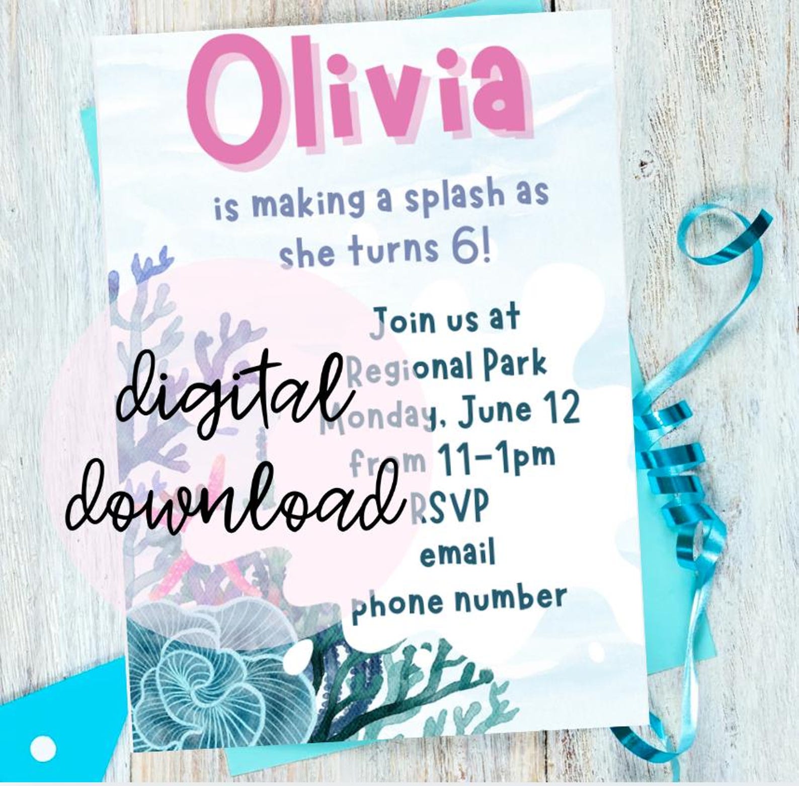 Make A Splash Party Invitation (INSTANT DOWNLOAD) - Etsy