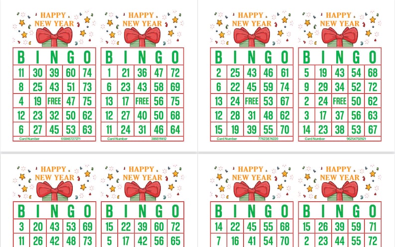 1200 Printable Bingo Cards 2 per Page Large Birthday Bingo - Etsy