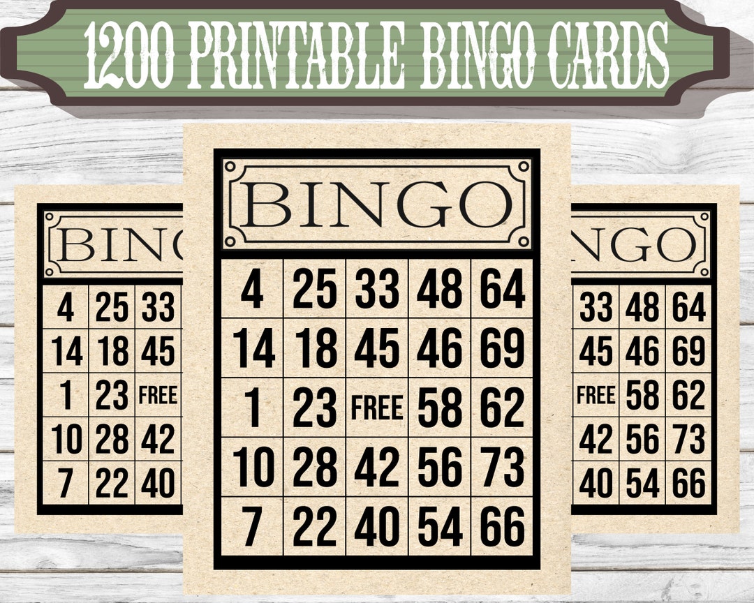 1200 Cartones Cartones de Bingo para Imprimir Gratis, 1 por página ...