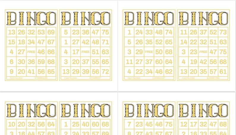 1200 Printable Bingo Cards, 2 per Page, Large, Activities for Seniors ...