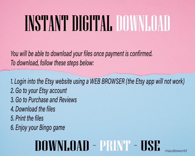 75 Balls Classic Bingo Cards Printable Instant Download 1200 Cards 2 ...