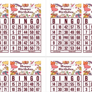 1200 Printable Bingo Cards, 2 per Page, Large, Birthday Bingo Game, Instant Download Print ...