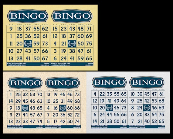 1000 Bingo Cards Pdf Download, 4 per Page, Instant Printable Fun Party ...
