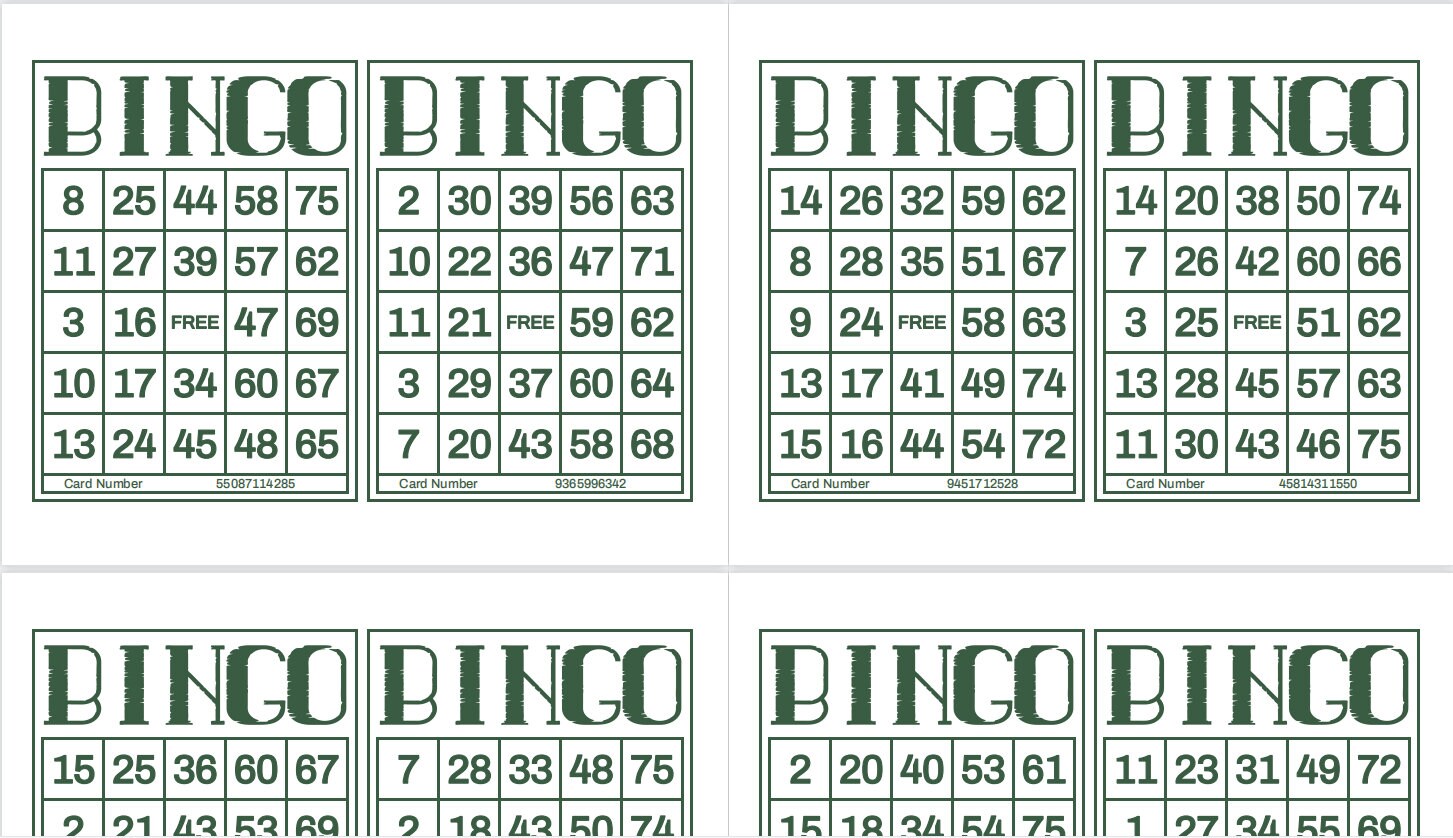 1200 Printable Bingo Cards 2 per Page Large Activities for - Etsy