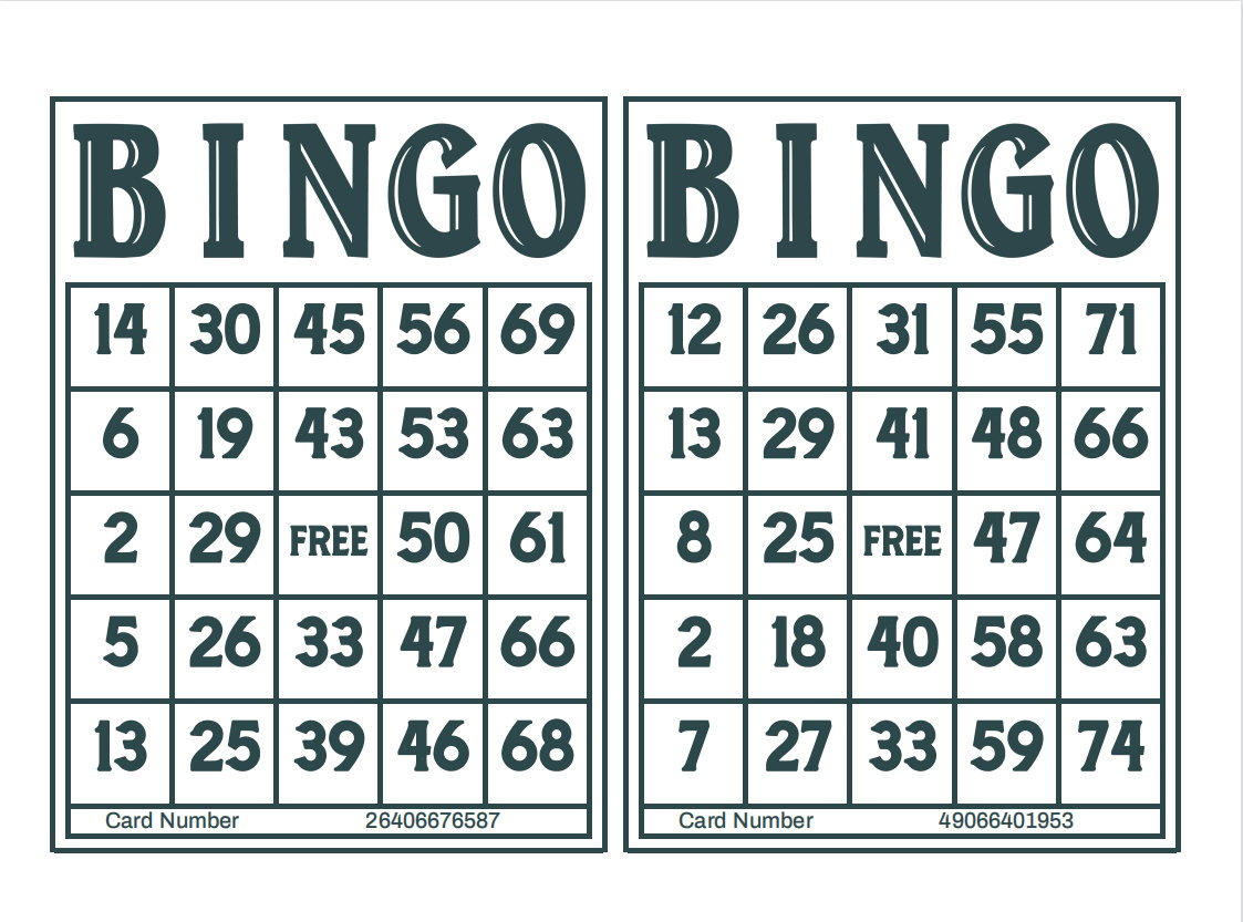 1200 Printable Bingo Cards, 2 per Page, Large, Activities for Seniors ...