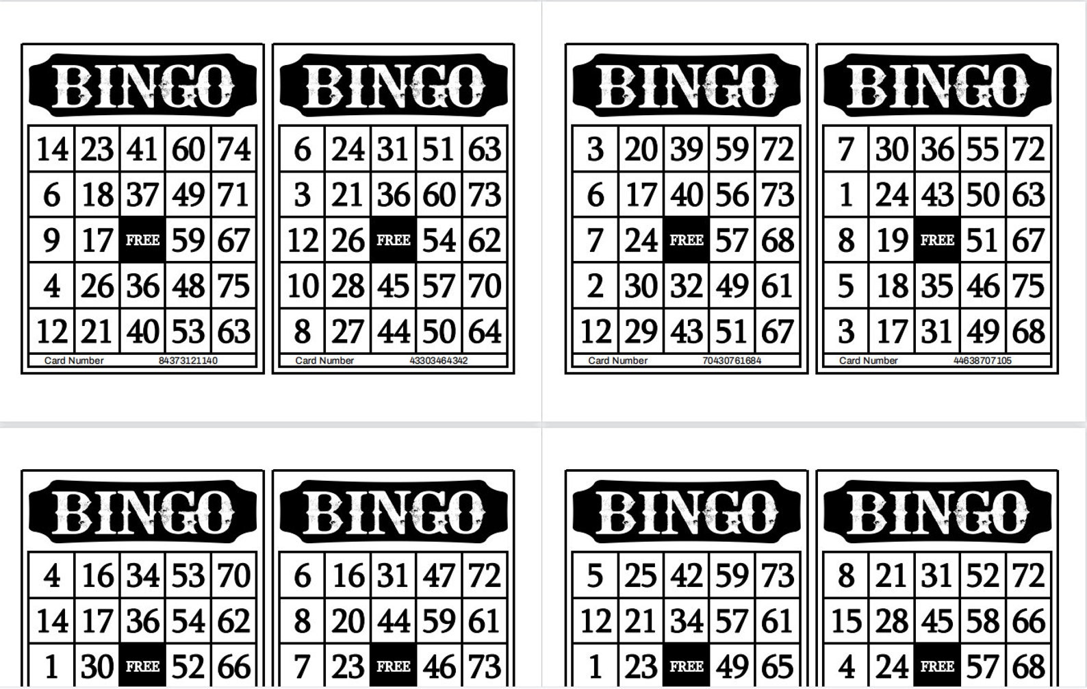 1200 Printable Bingo Cards 2 per Page Large Activities for - Etsy