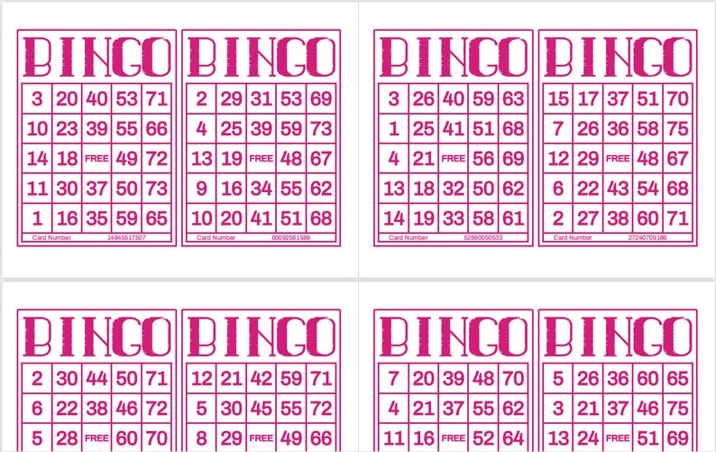 1200 Printable Bingo Cards 2 per Page Large Activities for - Etsy