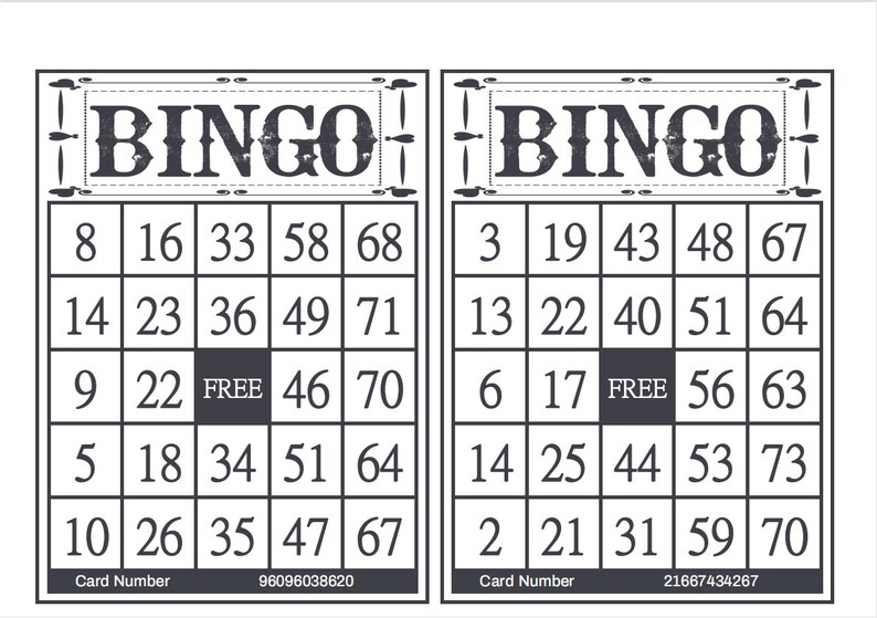 75 Balls Classic Bingo Card Printable Instant Download 1200 - Etsy