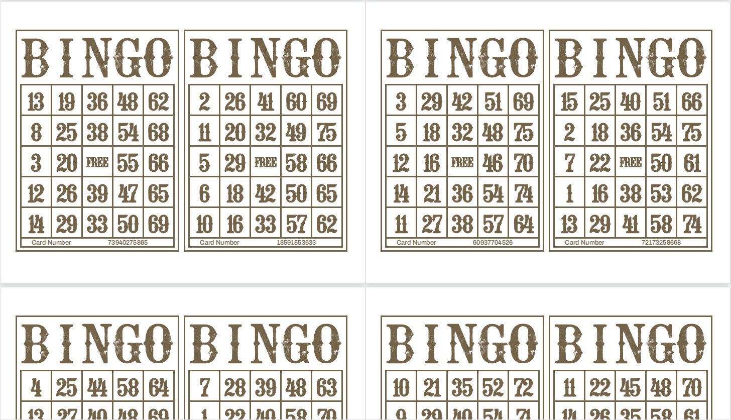 1200 Printable Bingo Cards, 2 per Page, Large, Activities for Seniors, Kids, Holidays, Parties ...