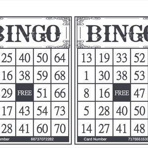 75 Balls Classic Bingo Card Printable Instant Download 1200 Cards per ...