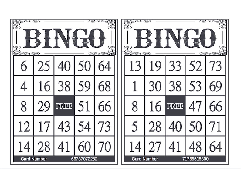 75 Balls Classic Bingo Card Printable Instant Download 1200 Cards per ...