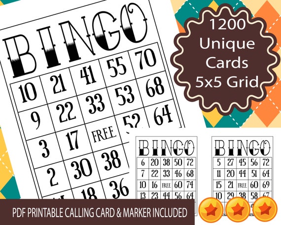 75 Balls Classic Bingo Cards Printable Instant Download, 52% OFF