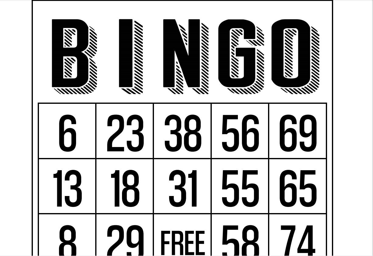 1200 Printable Bingo Cards, 1 per Page, Party Favors Supplies for All ...