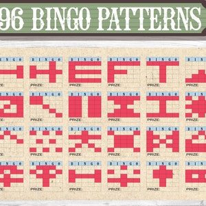 96 Bingo Patterns 24 per Page Printable Instant Download - Etsy