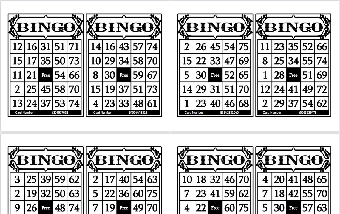 75 Balls Classic Bingo Cards Printable Instant Download 1200 Cards per ...