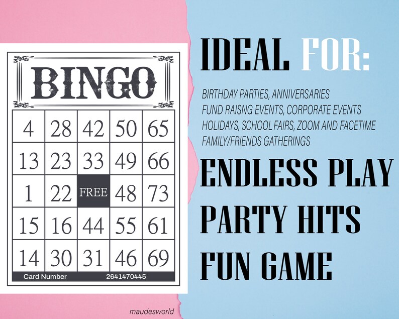 Printable Classic Bingo Card - Instant Download - Perfect for Parties ...