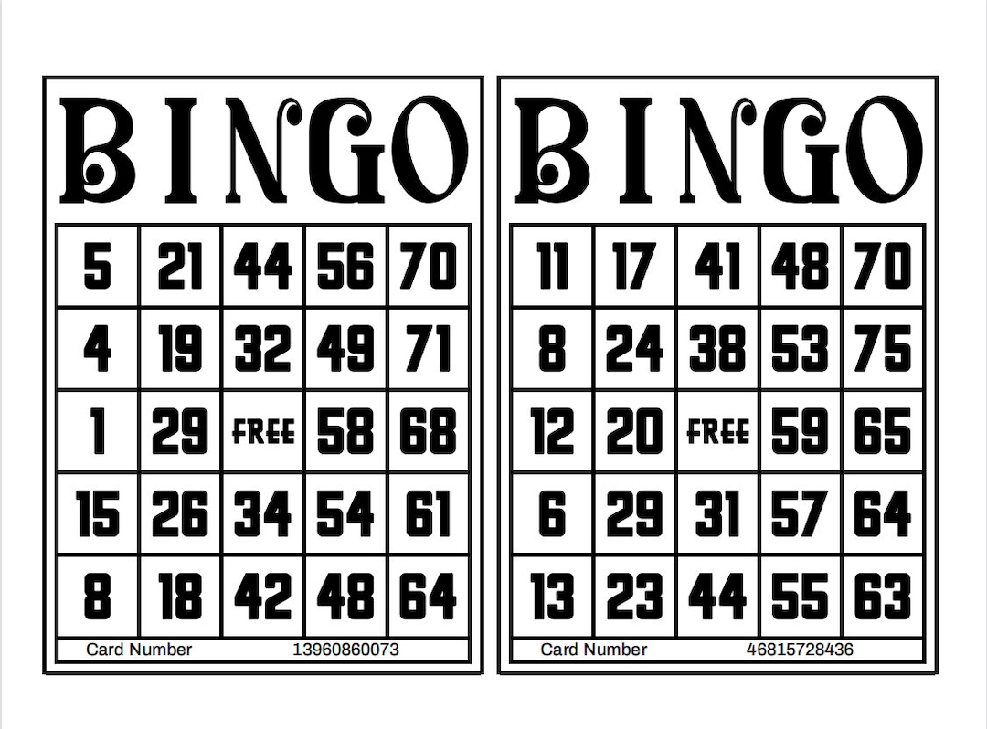 1200 Printable Bingo Cards, 2 per Page, Large, Activities for Seniors ...