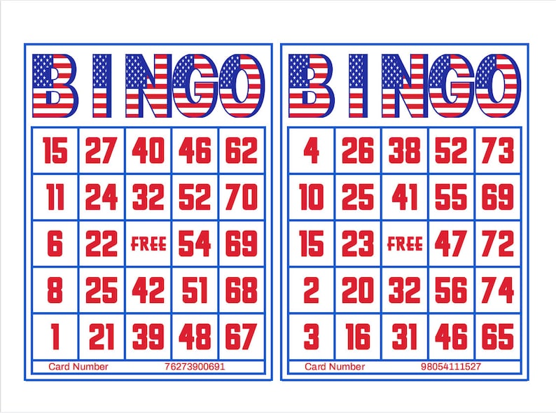 1200 Printable Bingo Cards, 2 per Page, Large, Activities for Seniors ...