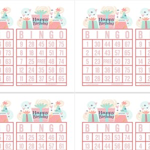 1200 Printable Bingo Cards, 2 per Page, Large, Birthday Bingo Game ...
