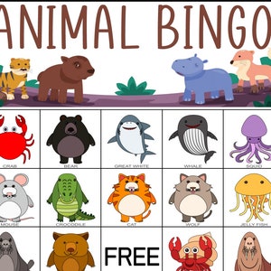 Instant Download: 50 Printable Animal Bingo Cards for Endless Fun ...