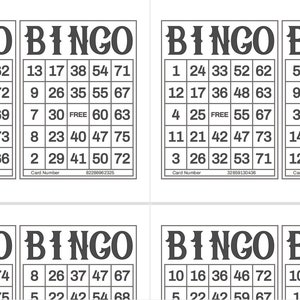 1200 Printable Bingo Cards, 2 per Page, Large, Activities for Seniors ...