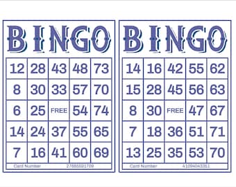 1200 Printable Bingo Cards 2 per Page Large Activities for - Etsy