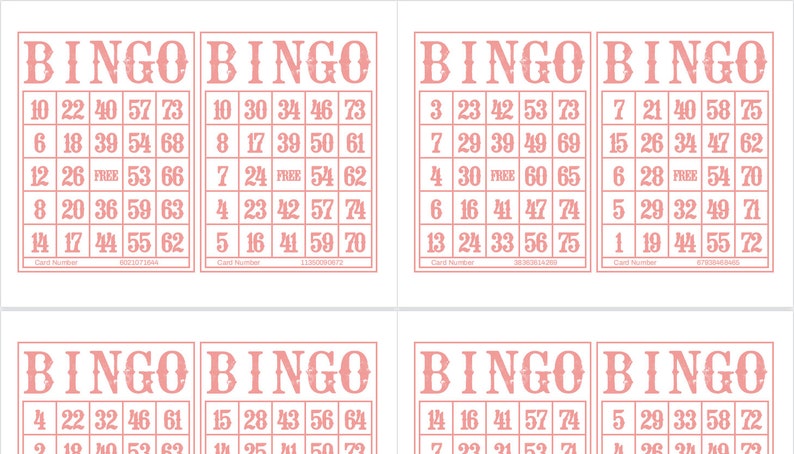 1200 Printable Bingo Cards, 2 per Page, Large, Activities for Seniors ...