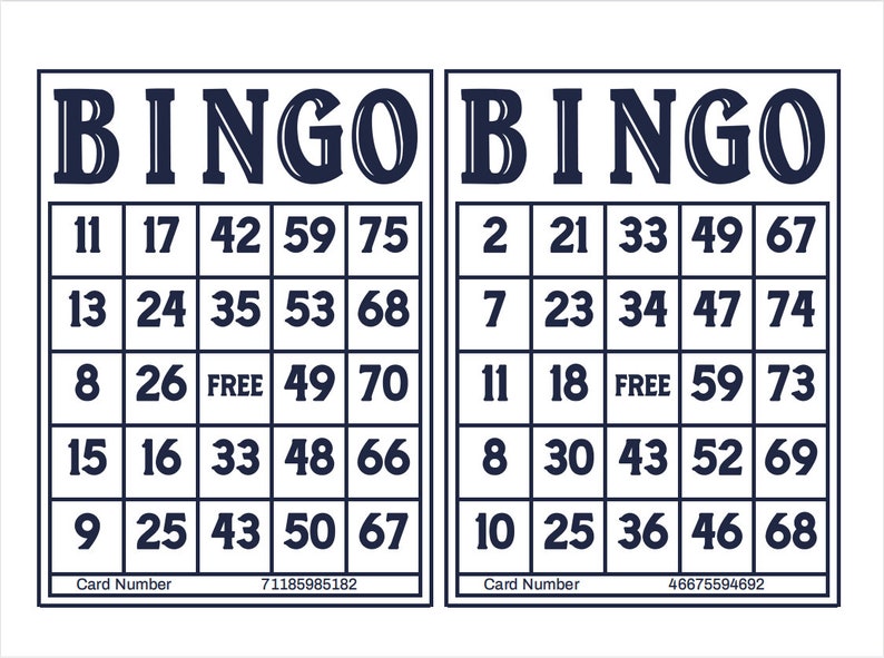 1200 Printable Bingo Cards, 2 per Page, Large, Activities for Seniors ...