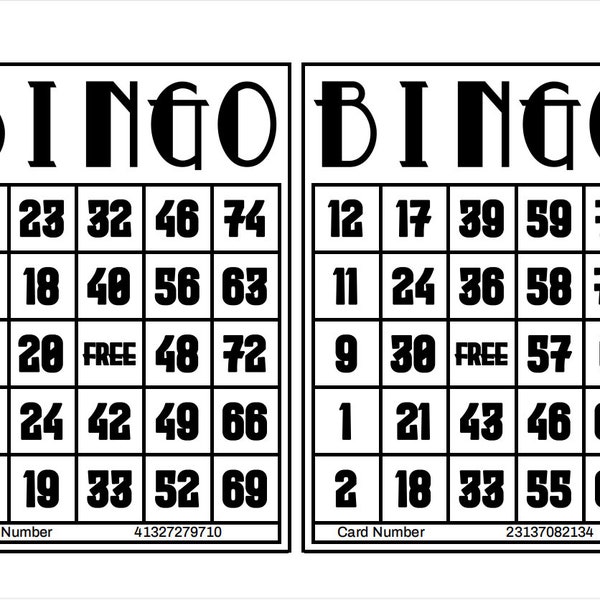 Free Large Printable Bingo Cards - Etsy