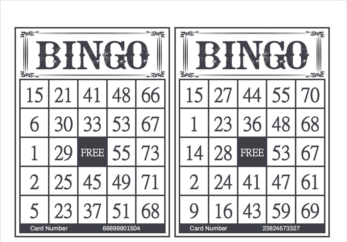 Printable Classic Bingo Card - Instant Download - Perfect for Parties ...