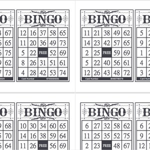 1200 Printable Bingo Cards, 2 per Page, Large, Activities for Seniors ...