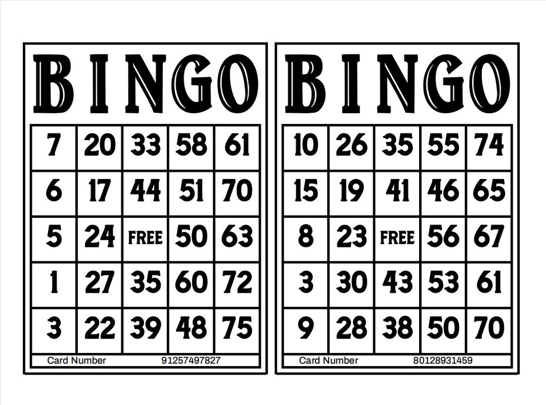 1200 Printable Bingo Cards, 2 per Page, Large, Activities for Seniors ...
