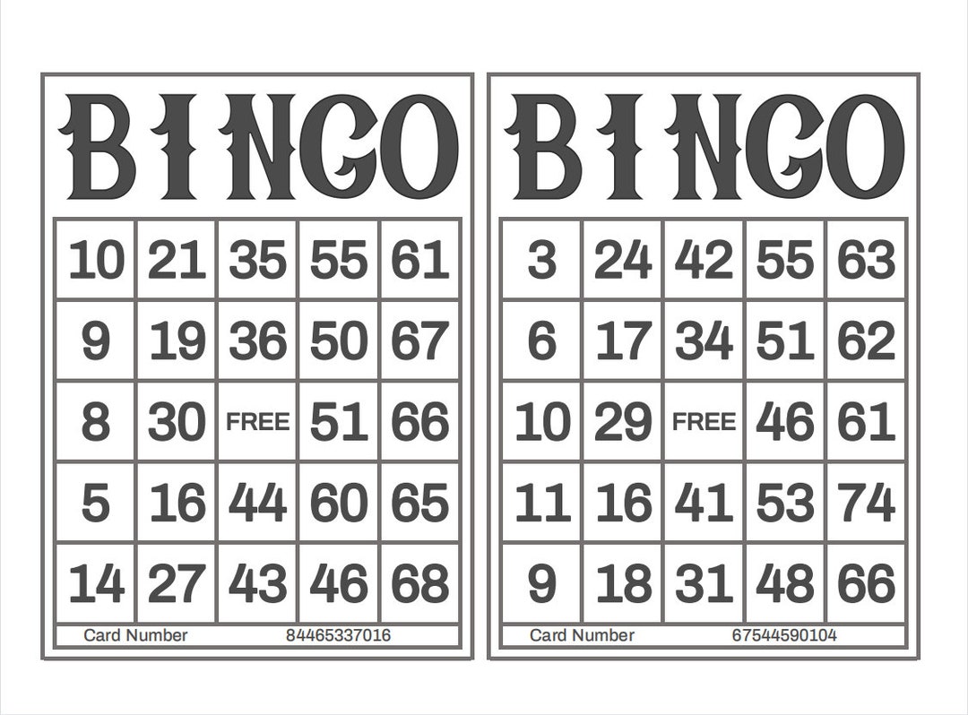 1200 Printable Bingo Cards, 2 per Page, Large, Activities for Seniors ...
