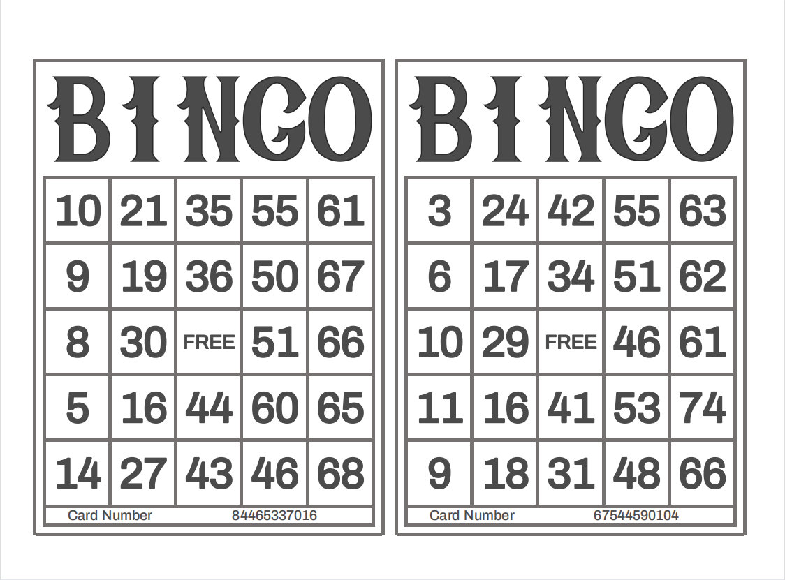 1200 Printable Bingo Cards, 2 per Page, Large, Activities for Seniors ...