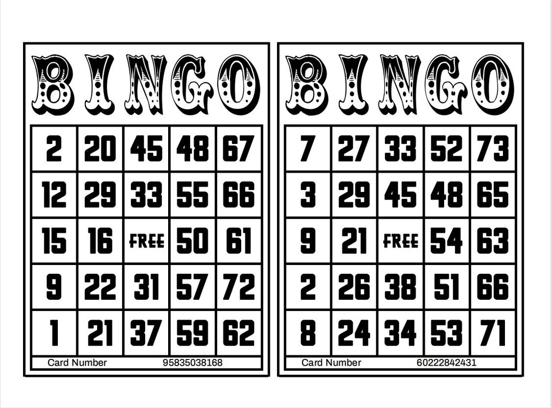 1200 Printable Bingo Cards, 2 per Page, Large, Activities for Seniors ...