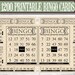 Classic Game Bingo Cards Printable Instant Download 1200 Cards 2 per ...