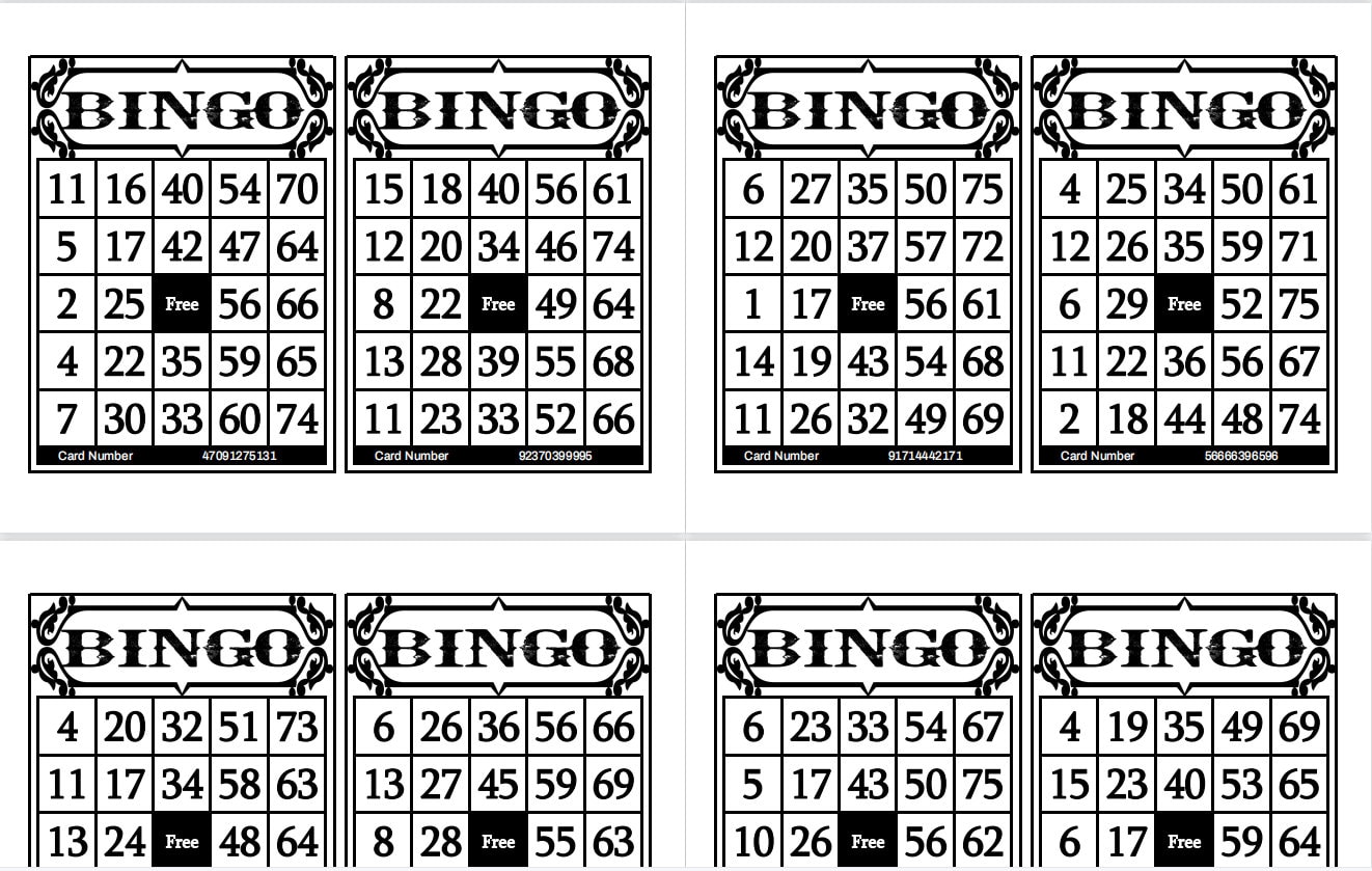 75 Balls Classic Bingo Cards Printable Instant Download 1200 Cards per ...