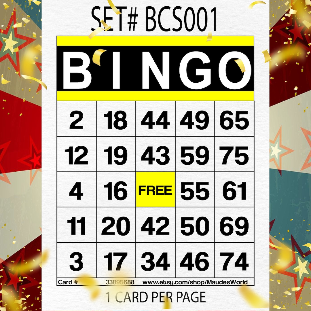 1200 Cards + 100 Cards Free Printable Bingo, 1 per Page, Large ...