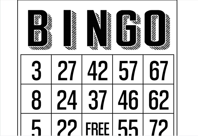1200 Printable Bingo Cards, 1 per Page, Party Favors Supplies for All ...