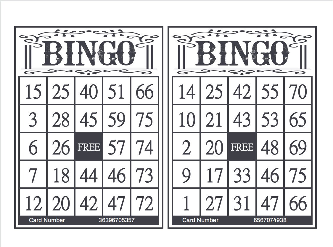 75 Balls Classic Bingo Cards Printable Instant Download 1200 Cards 2 ...
