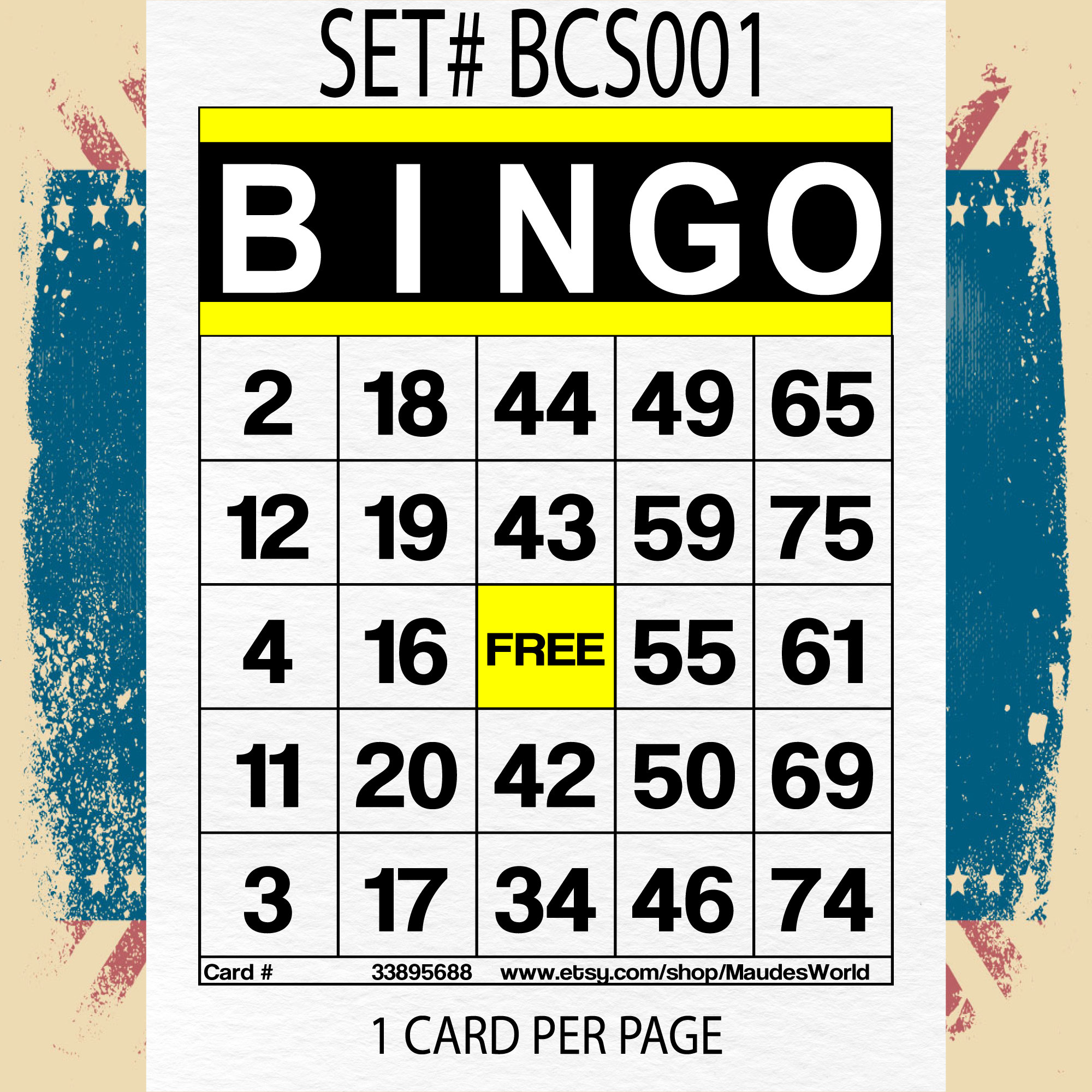 1200 Cards + 100 Cards Free Printable Bingo, 1 per Page, Large ...