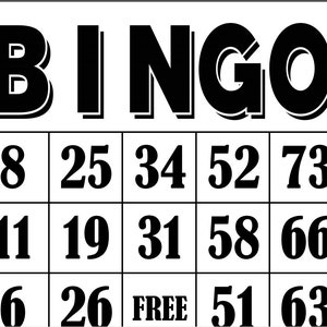 1200 Printable Bingo Cards, 1 per Page, Party Favors Supplies for All ...