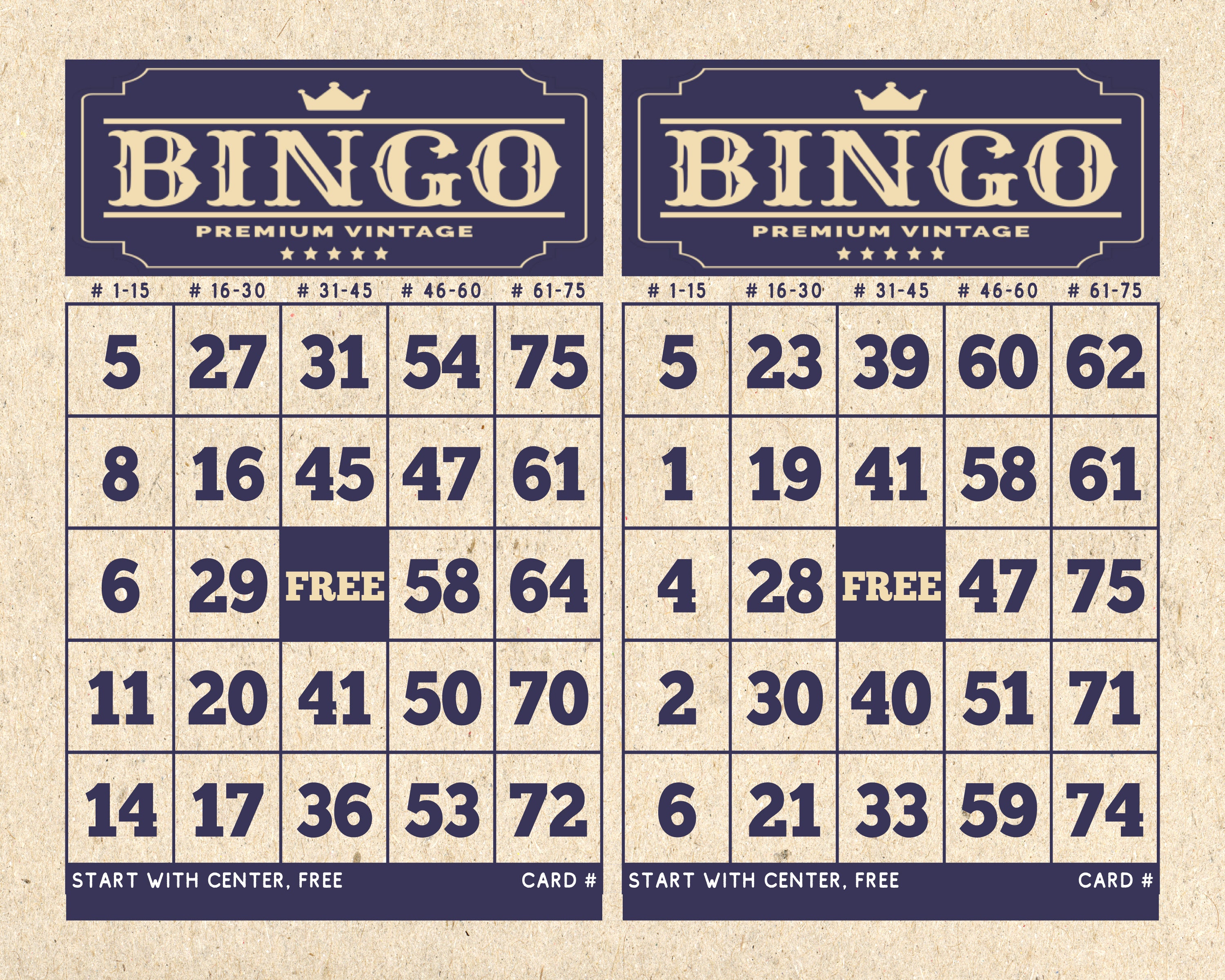 1200 Bingo Cards Purple Color Vintage Theme PDF Instant Printable Fun ...
