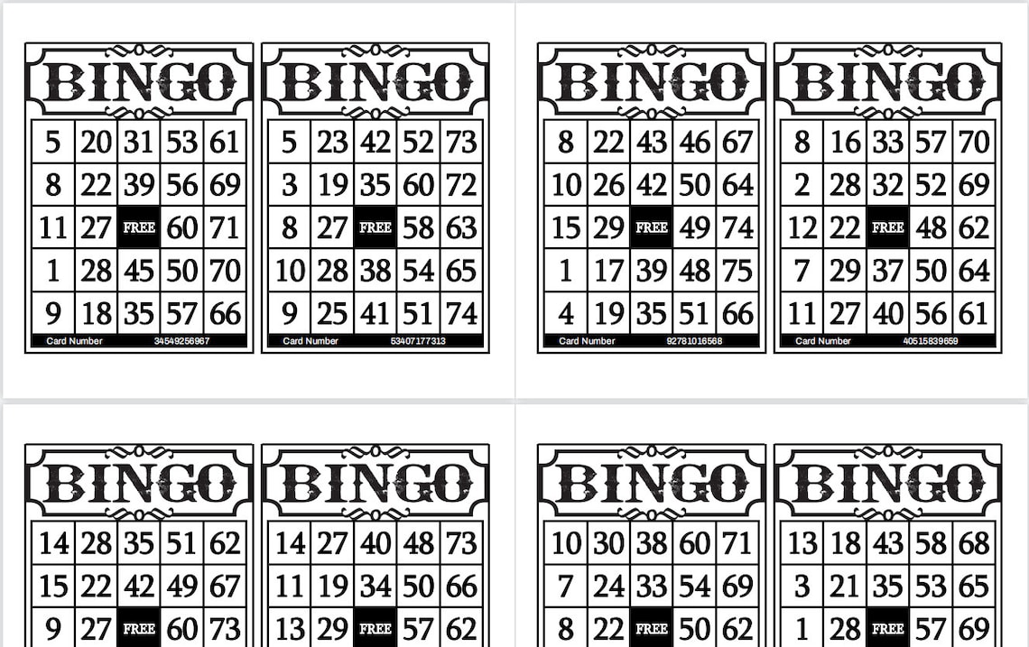 1200 Printable Bingo Cards 2 per Page Large Activities for - Etsy