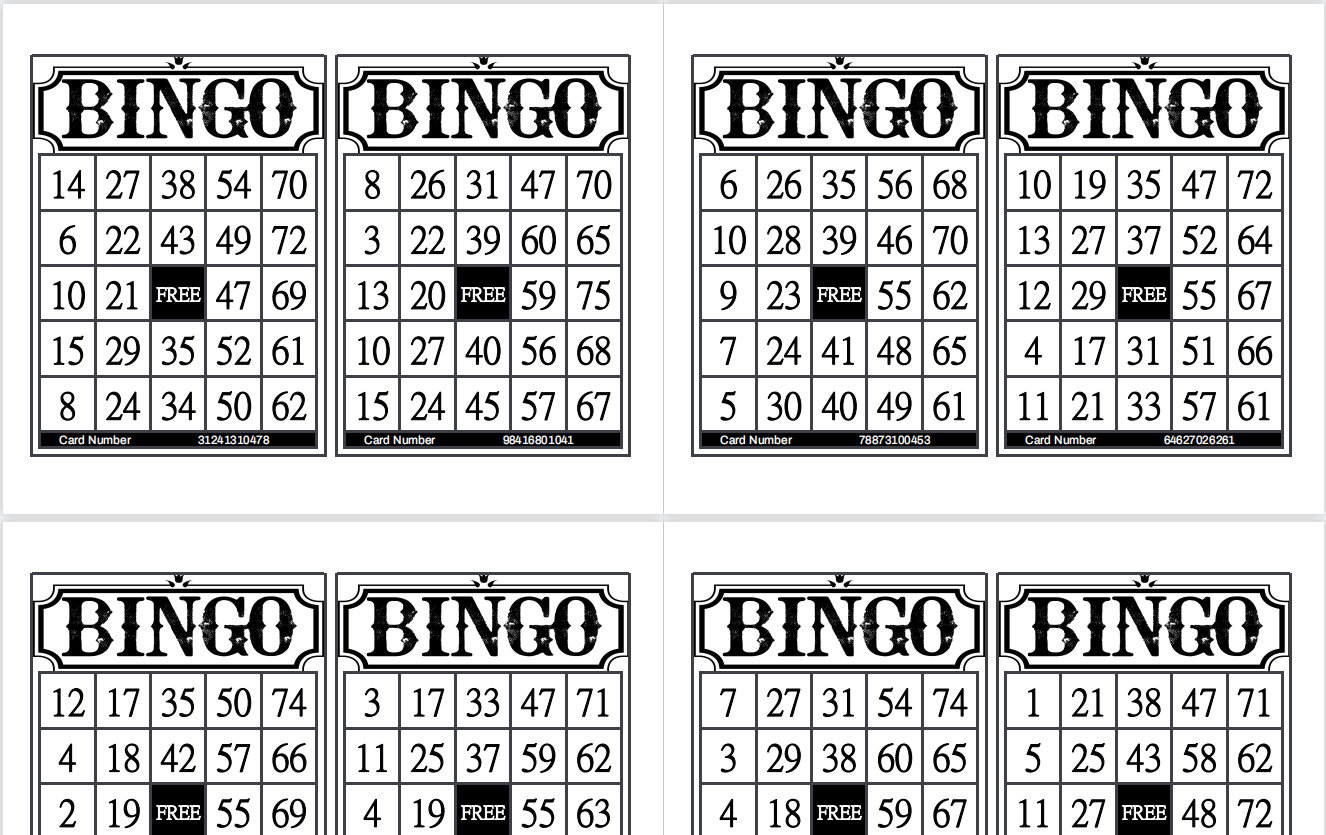 75 Balls Classic Bingo Cards Printable Instant Download 1200 Cards 2 ...