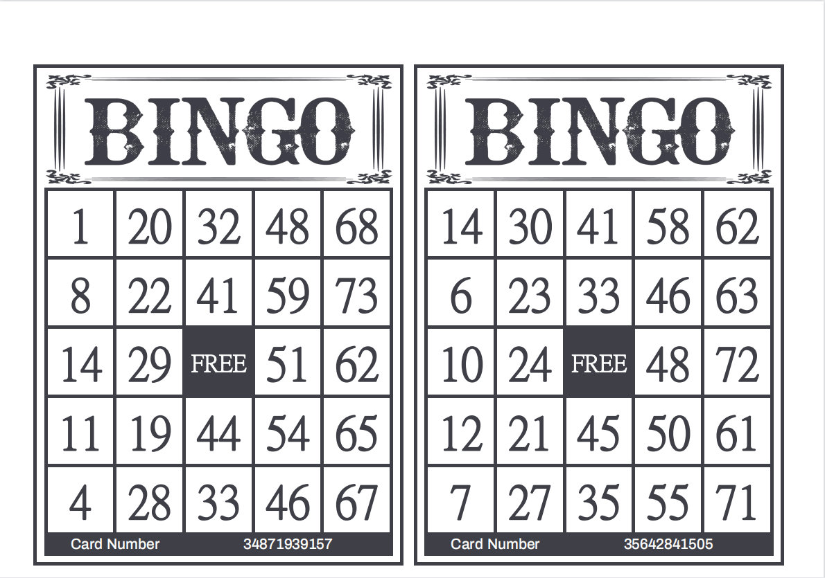 Printable Classic Bingo Card - Instant Download - Perfect for Parties ...