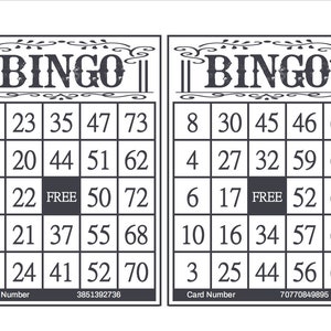 75 Balls Classic Bingo Cards Printable Instant Download 1200 Cards 2 ...