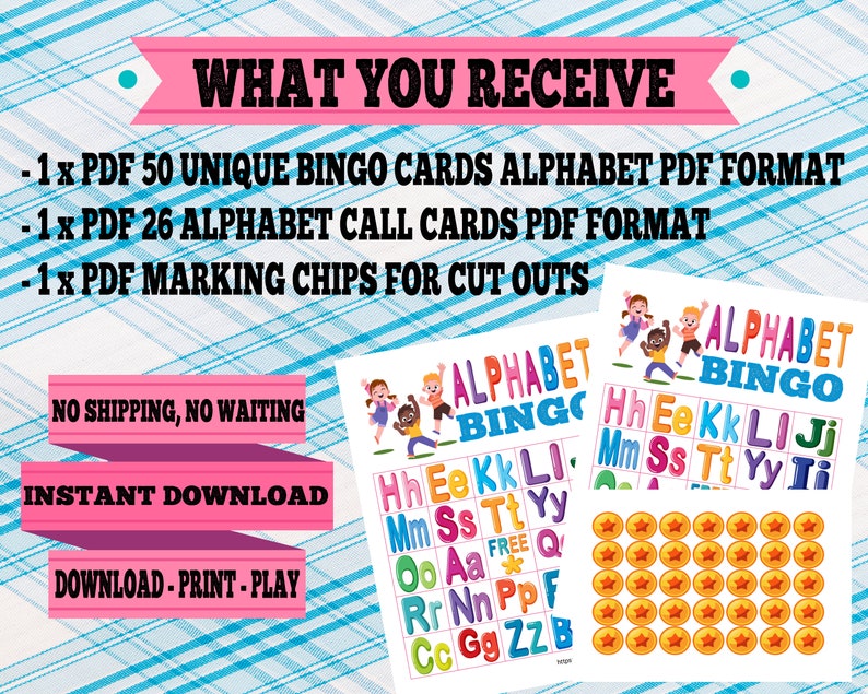 Big and Small Letters Alphabet Printable Bingo Cards 50 - Etsy