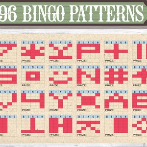 96 Bingo Patterns 24 per Page Printable Instant Download - Etsy