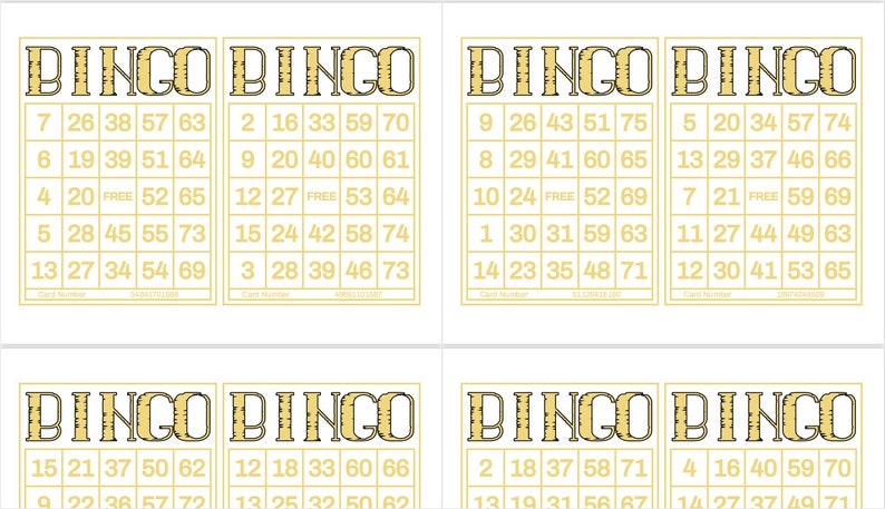 1200 Printable Bingo Cards, 2 per Page, Large, Activities for Seniors ...